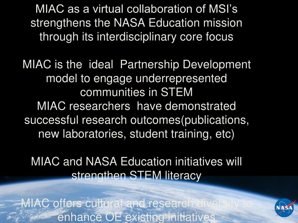 PPT - MIAC and NASA Education Benita P. Bell PowerPoint Presentation ...