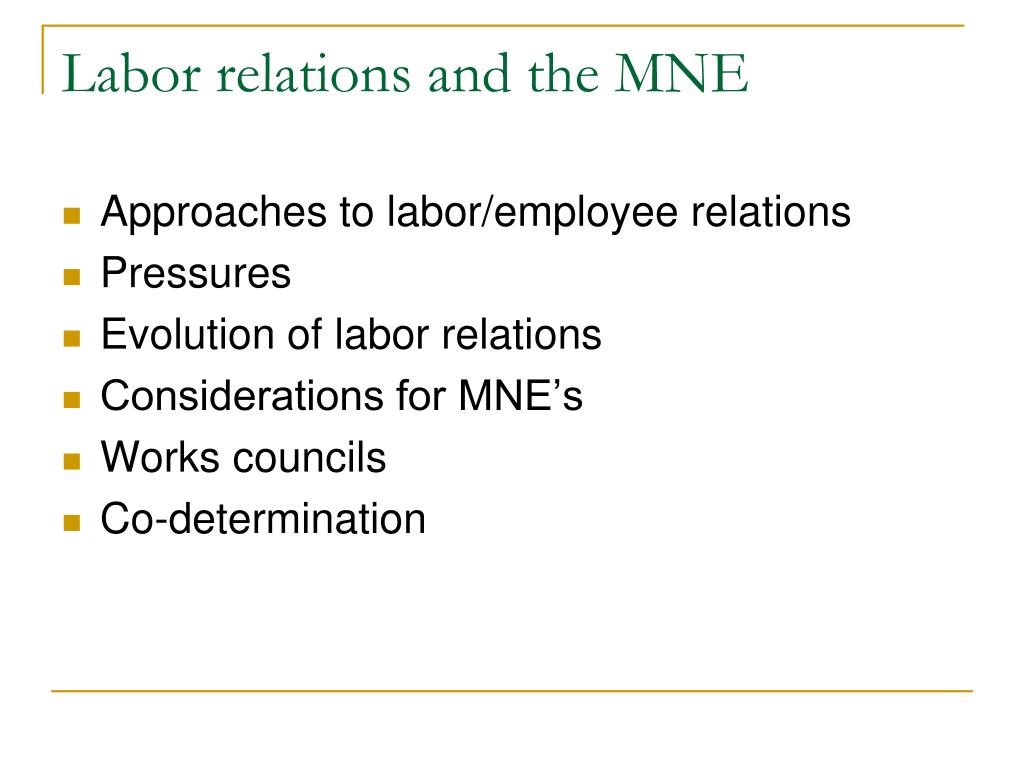 PPT - CHAPTER 4: Global employment law, industrial relations and ...