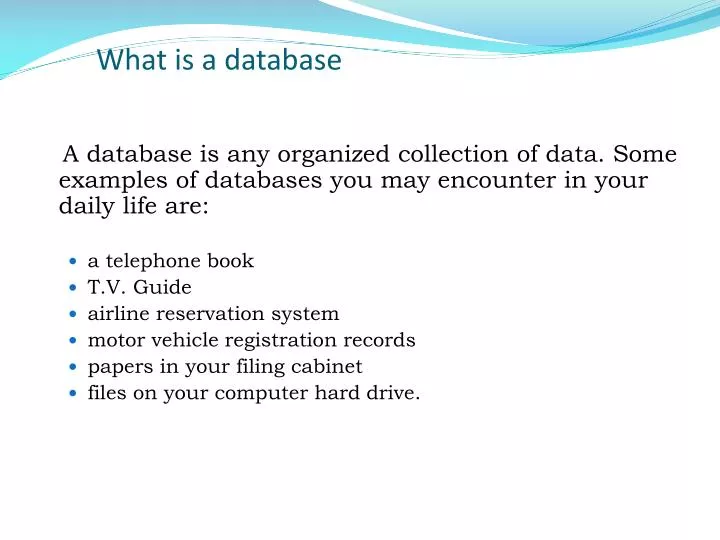 PPT What Is A Database PowerPoint Presentation Free Download ID 6968707