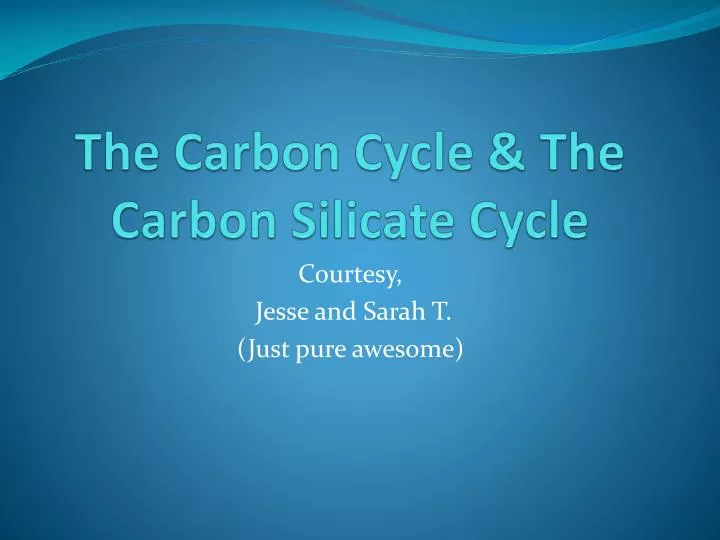 PPT - The Carbon Cycle & The Carbon Silicate Cycle PowerPoint ...