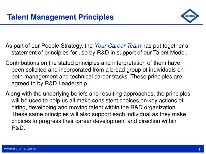 PPT - Talent Management Principles PowerPoint Presentation, free ...