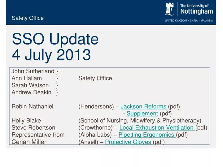 PPT - SSO Update 4 July 2013 PowerPoint Presentation, free download ...
