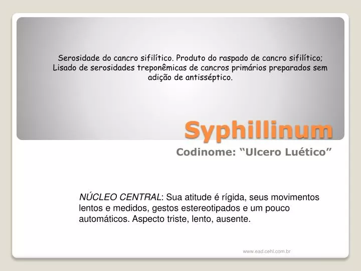 PPT - Syphillinum PowerPoint Presentation, free download - ID:6971968