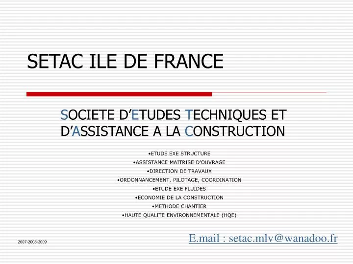 PPT - SETAC ILE DE FRANCE PowerPoint Presentation, free download - ID ...