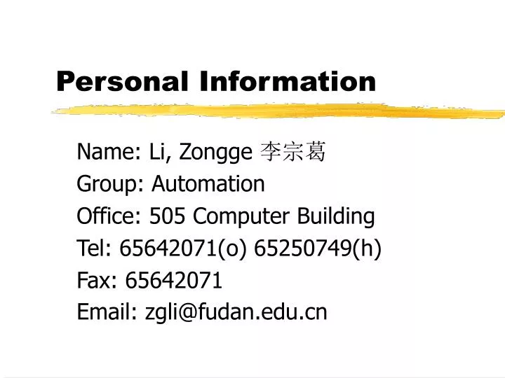 PPT - Personal Information PowerPoint Presentation, free download - ID ...