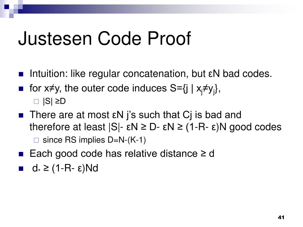 Ppt Asymptotically Good Binary Code With Efficient Encoding And Justesen Code Powerpoint
