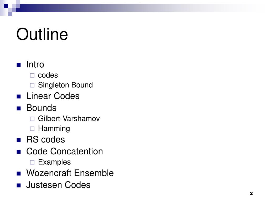 Ppt Asymptotically Good Binary Code With Efficient Encoding And Justesen Code Powerpoint