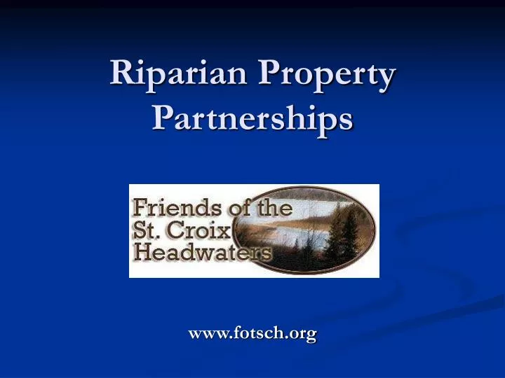 PPT - Riparian Property Partnerships PowerPoint Presentation, free ...