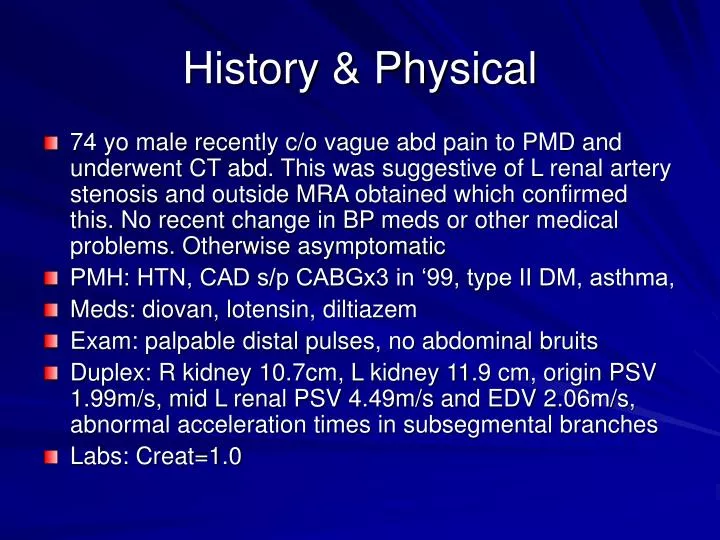 PPT - History & Physical PowerPoint Presentation, free download - ID ...
