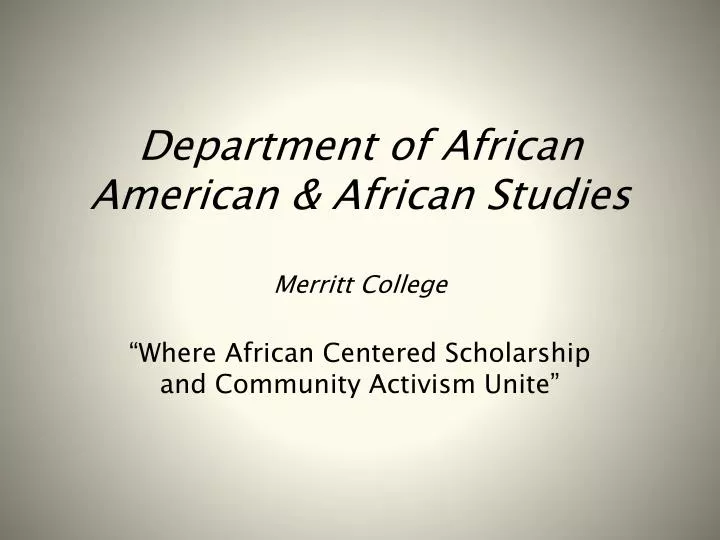 PPT - African American & African Studies PowerPoint Presentation, free ...
