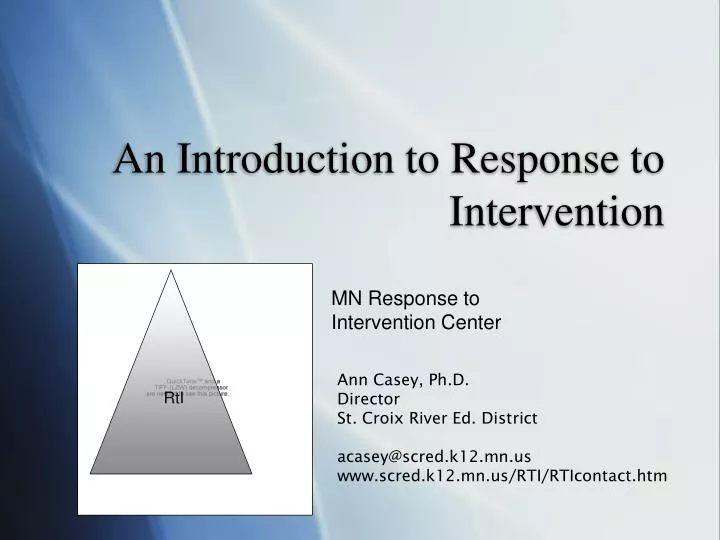 PPT - An Introduction to Response to Intervention PowerPoint ...