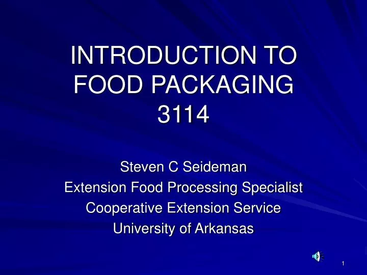 PPT - INTRODUCTION TO FOOD PACKAGING 3114 PowerPoint Presentation, free ...