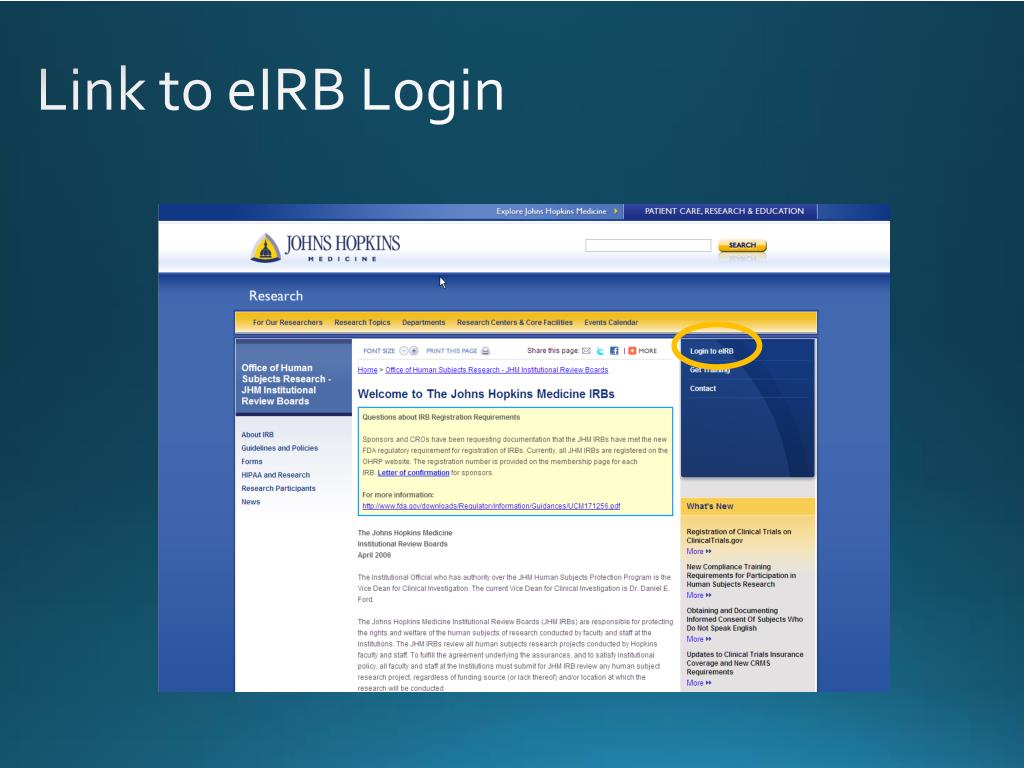 PPT - eIRB 101: Prepare and Submit an eIRB Application PowerPoint ...