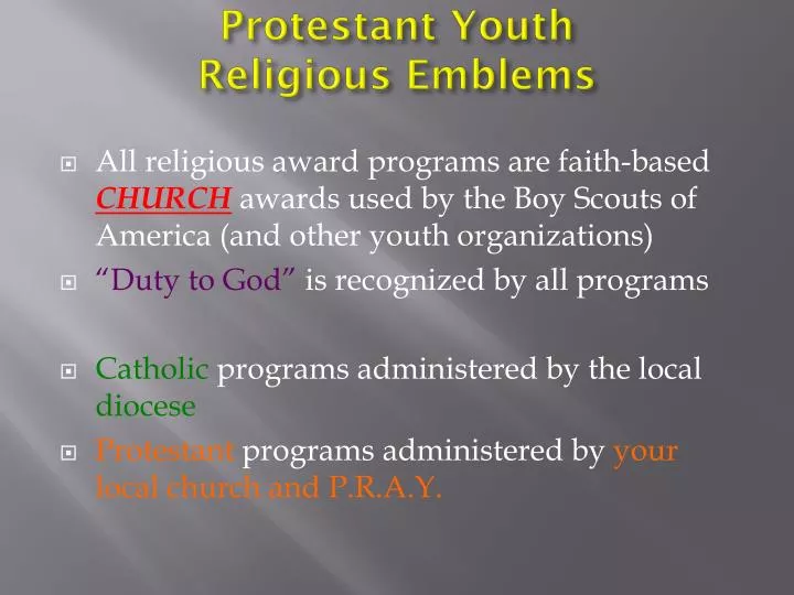 PPT - Protestant Youth Religious Emblems PowerPoint Presentation, free ...