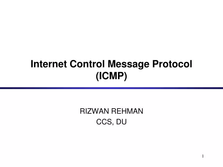 PPT - Internet Control Message Protocol (ICMP) PowerPoint Presentation - ID:6985680