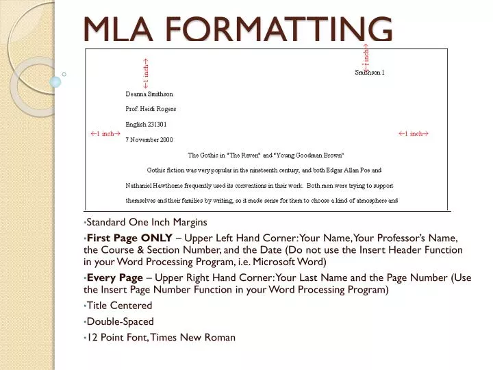 PPT MLA FORMATTING PowerPoint Presentation Free Download ID 6986478