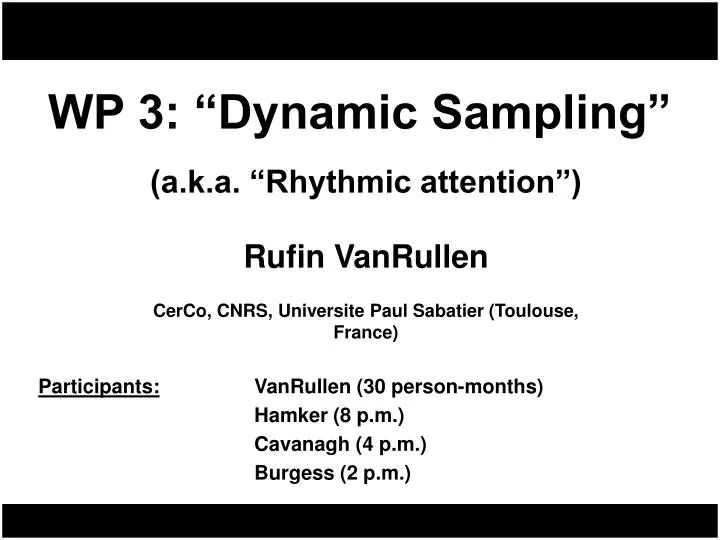 PPT - WP 3: “Dynamic Sampling” PowerPoint Presentation, free download ...