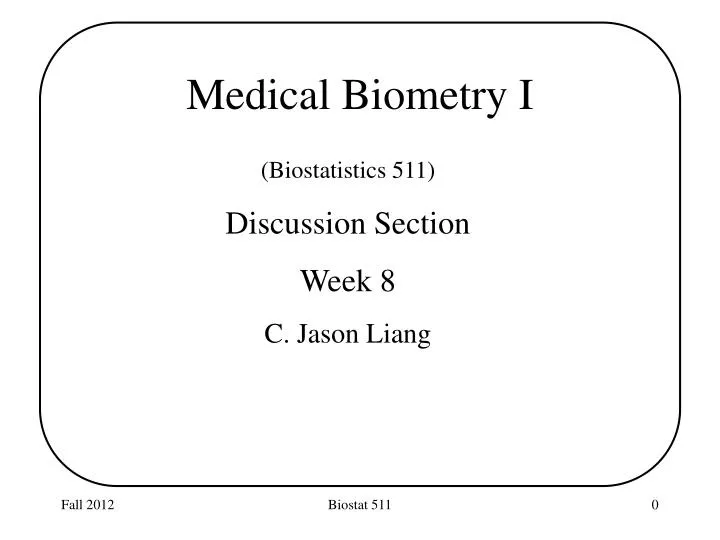 PPT - Medical Biometry I PowerPoint Presentation, free download - ID ...