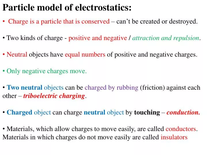 PPT - Particle model of electrostatics: PowerPoint Presentation, free ...