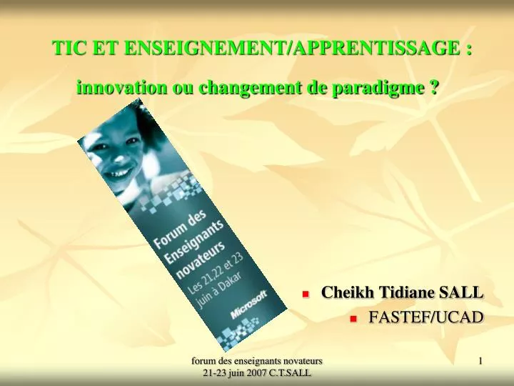 PPT - TIC ET ENSEIGNEMENT/APPRENTISSAGE : PowerPoint Presentation, free download - ID:6990652