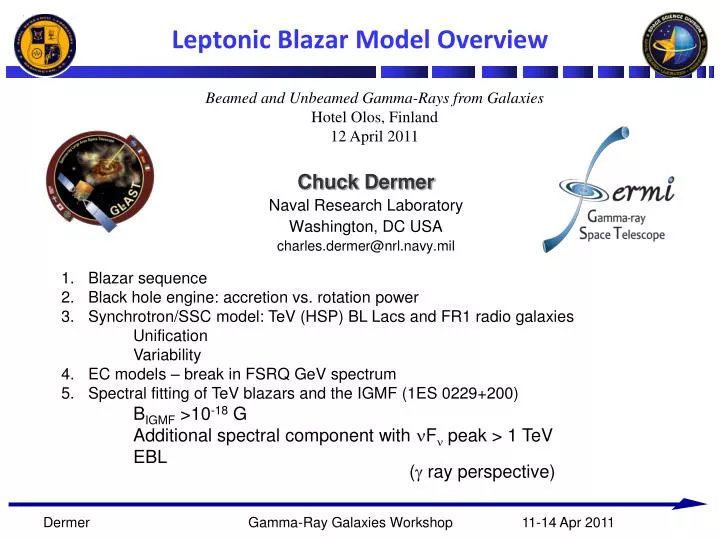 PPT - Leptonic Blazar Model Overview PowerPoint Presentation, free ...