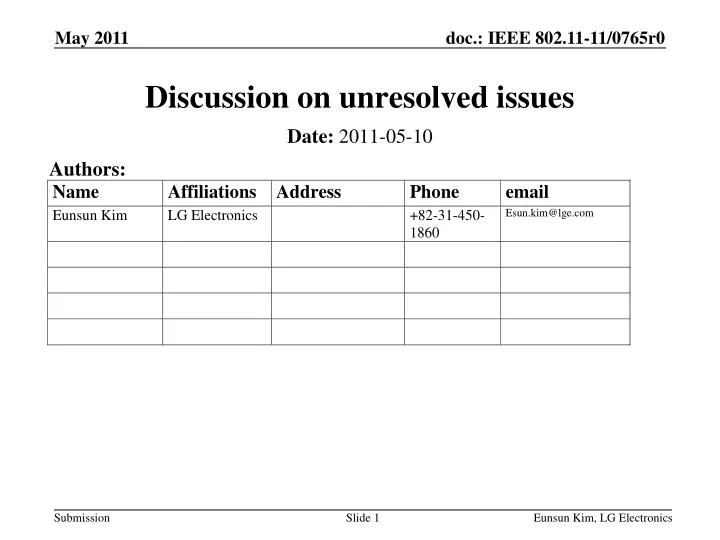 PPT - Discussion on unresolved issues PowerPoint Presentation, free ...