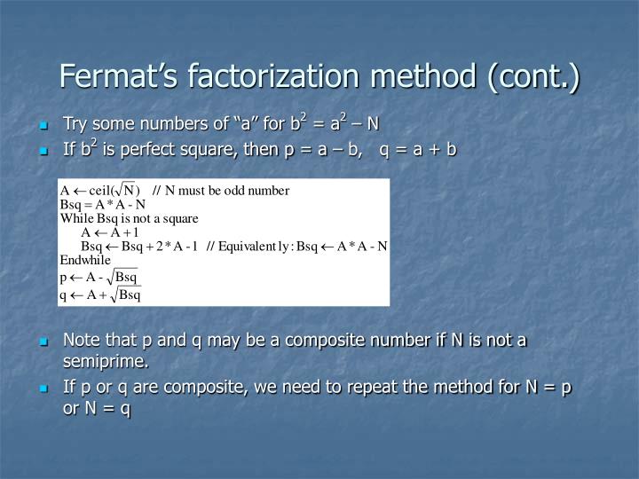 Ppt Parallel Fermats Integer Factorization Method Powerpoint