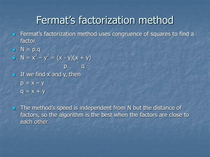 Ppt Parallel Fermats Integer Factorization Method Powerpoint
