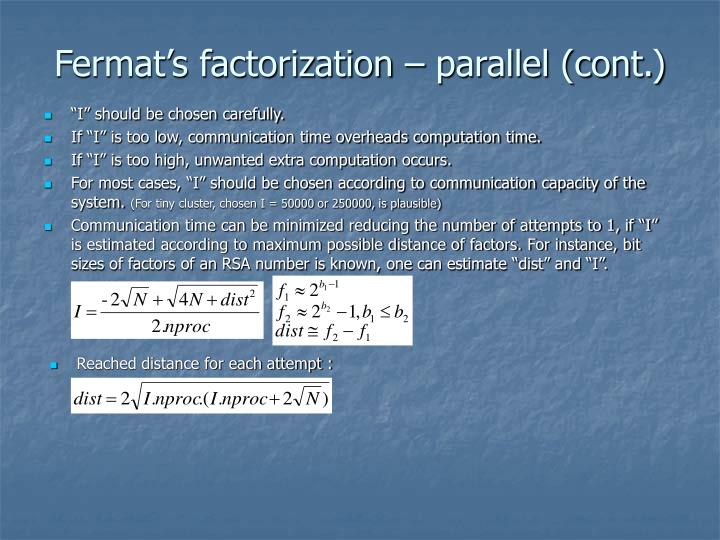 Ppt Parallel Fermats Integer Factorization Method Powerpoint