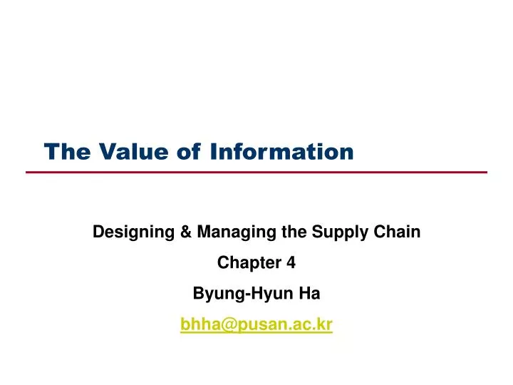 PPT - The Value of Information PowerPoint Presentation, free download ...