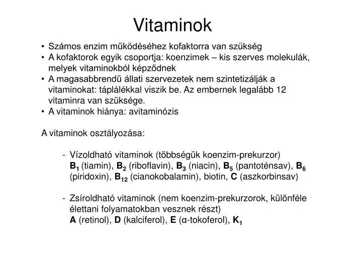 PPT - Vitaminok PowerPoint Presentation, free download - ID:6992633