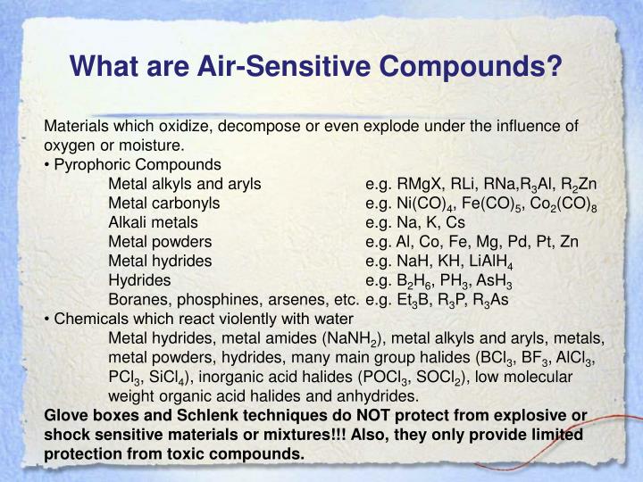 PPT - Chem 1140; Techniques for Handling Air-Sensitive Compounds ...