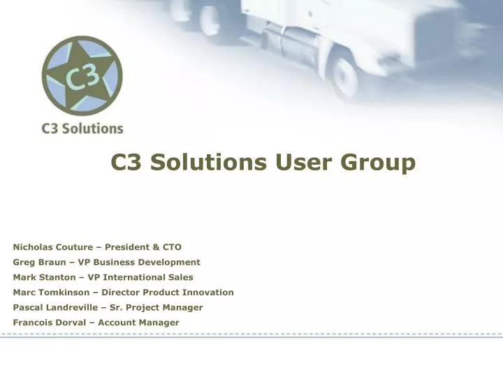 PPT - C3 Solutions User Group PowerPoint Presentation, free download ...