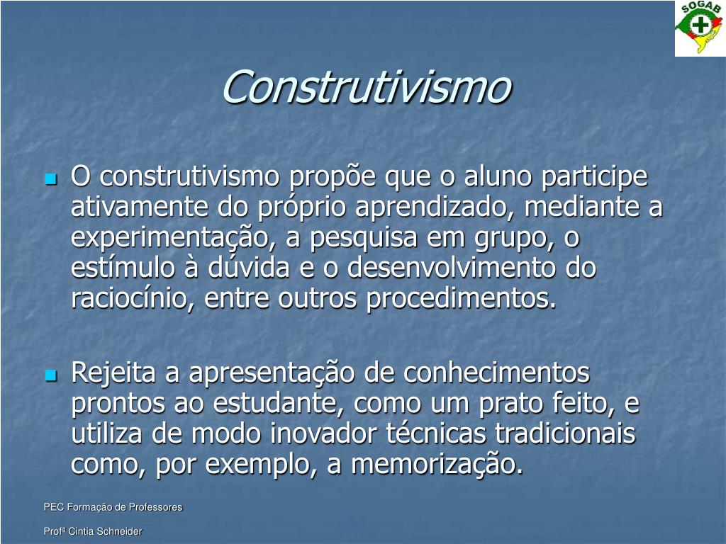 PPT - TEORIAS DE APRENDIZAGEM Construtivismo e Sócio-Interacionismo ...