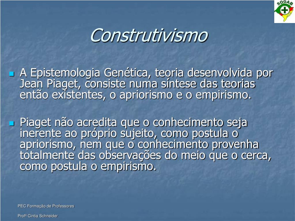 PPT - TEORIAS DE APRENDIZAGEM Construtivismo e Sócio-Interacionismo ...