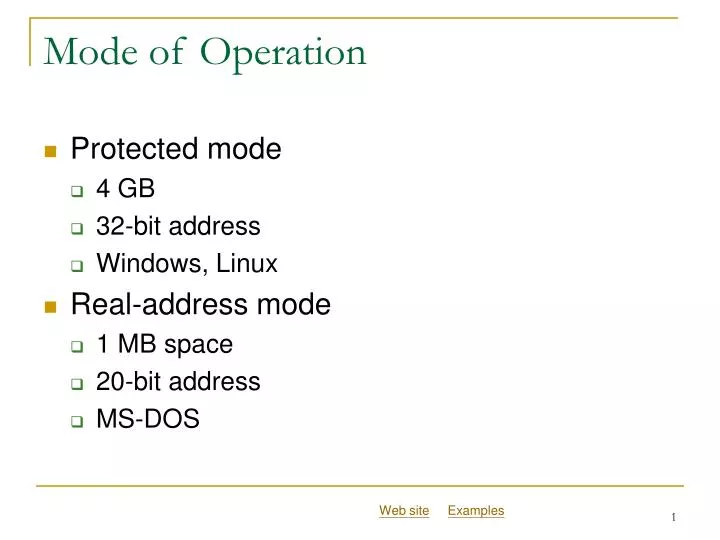 PPT - Mode of Operation PowerPoint Presentation, free download - ID:6995857