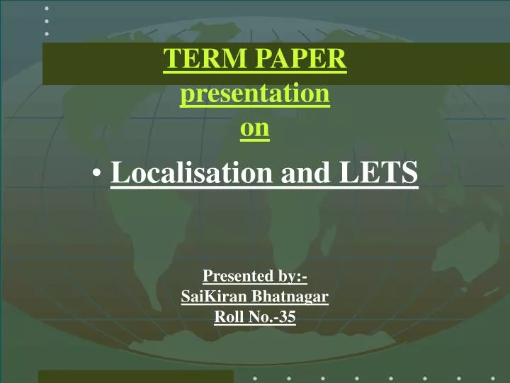 PPT - TERM PAPER presentation on PowerPoint Presentation, free download ...