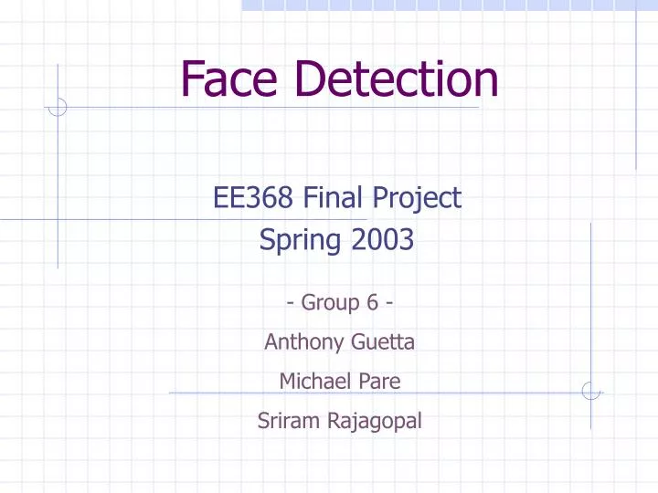 Ppt Face Detection Powerpoint Presentation Free