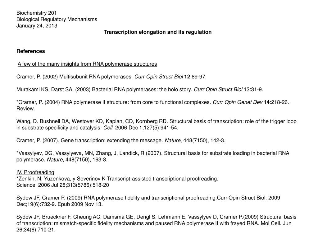 PPT - Biochemistry 201 Biological Regulatory Mechanisms January 24 ...