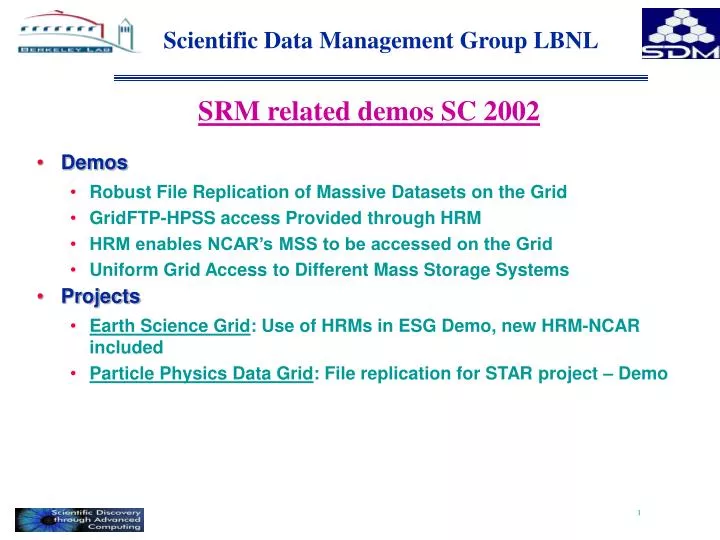 PPT - Scientific Data Management Group LBNL PowerPoint Presentation, free download - ID:6997639