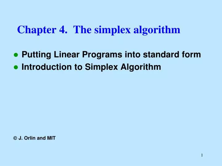 PPT - Chapter 4. The simplex algorithm PowerPoint Presentation, free download - ID:6997681