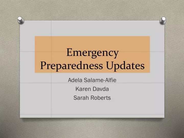 PPT - Emergency Preparedness Updates PowerPoint Presentation, free ...