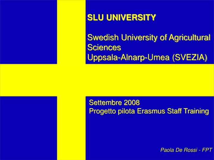 PPT - SLU UNIVERSITY Swedish University of Agricultural Sciences ...