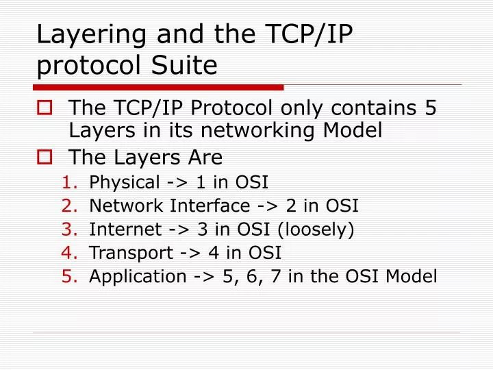 PPT - Layering and the TCP/IP protocol Suite PowerPoint Presentation ...