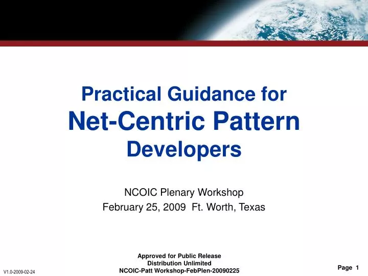 PPT - Practical Guidance for Net-Centric Pattern Developers PowerPoint ...