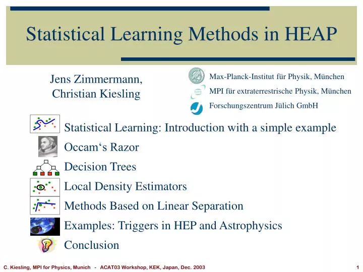 PPT - Statistical Learning Methods in HEAP PowerPoint Presentation ...