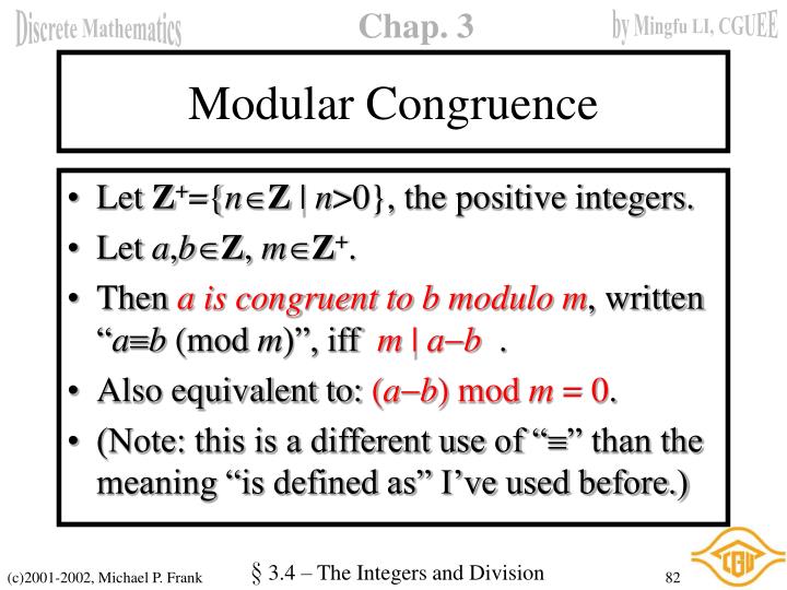 PPT - Chapter 3: The Fundamentals: Algorithms, the Integers, and ...
