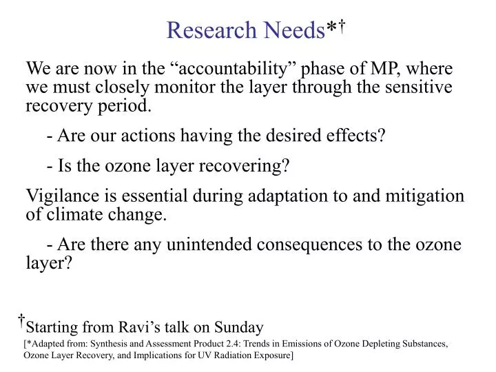 PPT - Research Needs * † PowerPoint Presentation, free download - ID ...