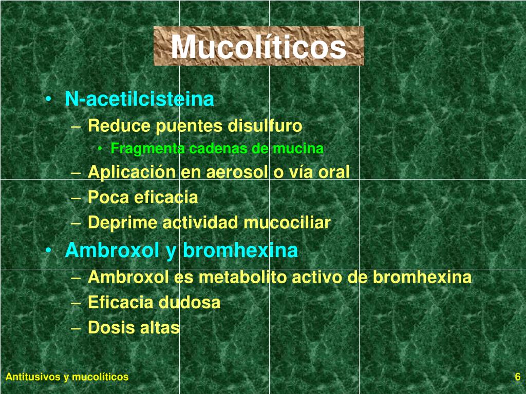 PPT - Antitusigénos, mucolíticos y expectorantes PowerPoint ...