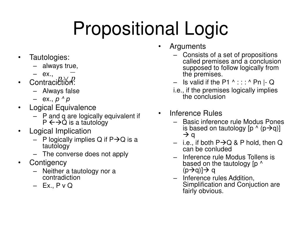 PPT PROPOSITIONAL LOGIC PowerPoint Presentation Free Download ID